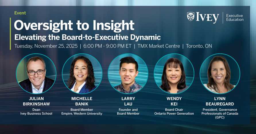 Ivey Governance Event with OPG Board Chair | Ivey Energy Policy and ...