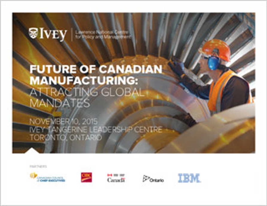 Future of Canadian Manufacturing | Lawrence National Centre for Policy ...