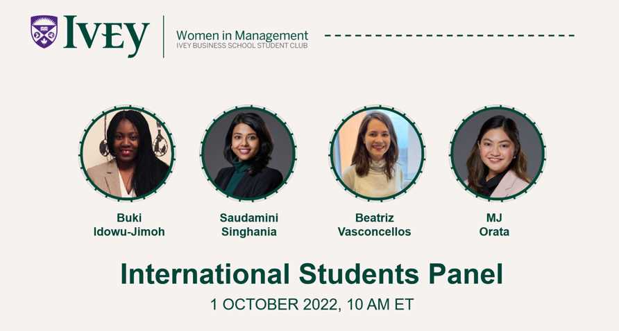 Ivey x WIM: International Students Panel (Online) | MBA Masters Degree ...