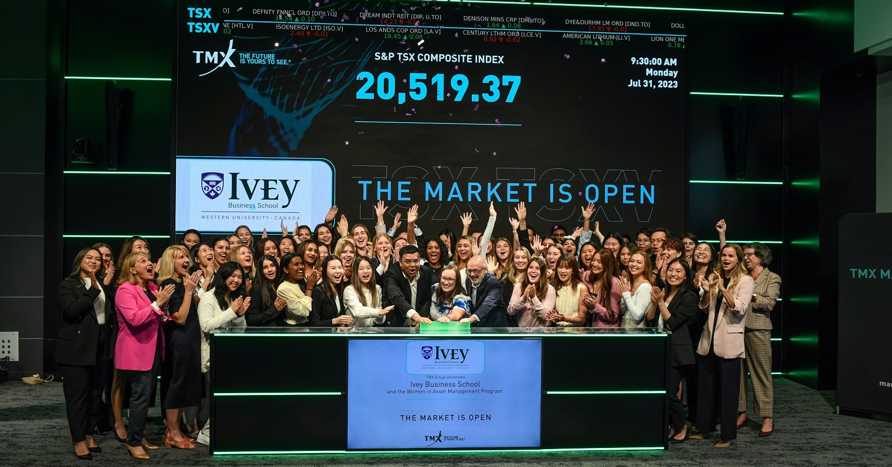 Ivey’s dean and students attend market opening to celebrate Women in Asset Management program ...