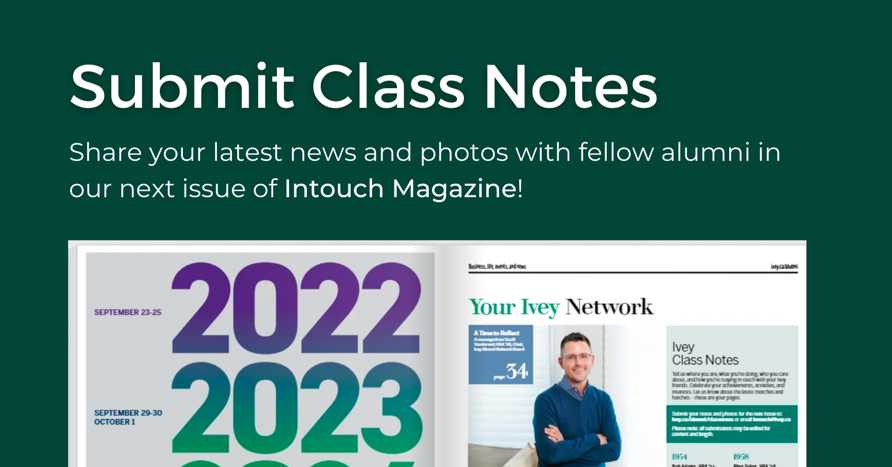 Submit Class Notes | Ivey Alumni