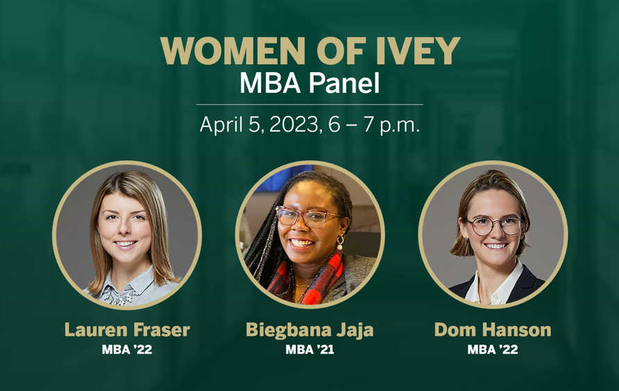 Ivey MBA Talk – Women of Ivey MBA Panel (In-Person Toronto) | MBA Masters Degree Program | Ivey ...